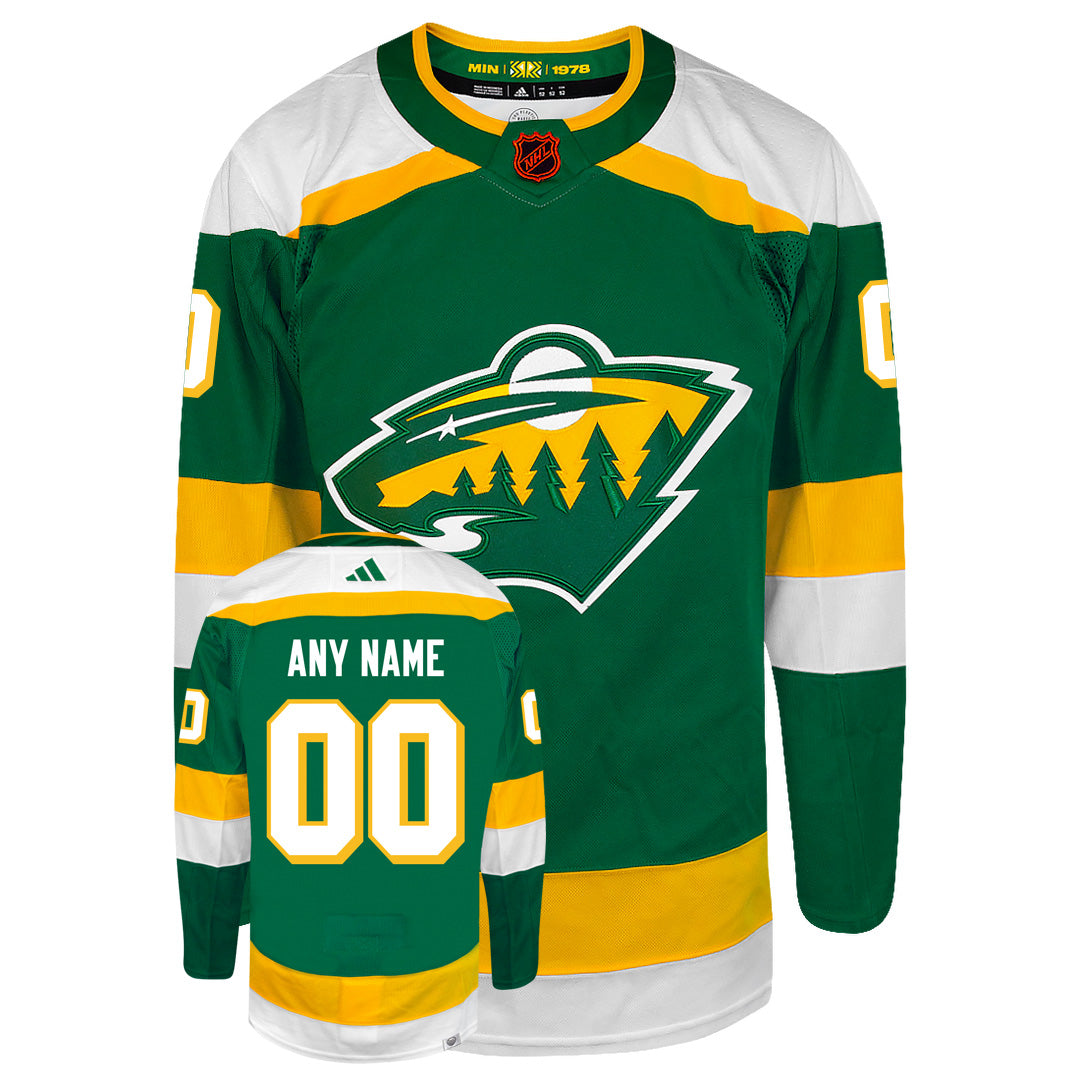ANY NAME AND NUMBER MINNESOTA WILD REVERSE RETRO AUTHENTIC ADIDAS NHL ANY NAME AND NUMBER MINNESOTA WILD REVERSE RETRO AUTHENTIC ADIDAS NHL