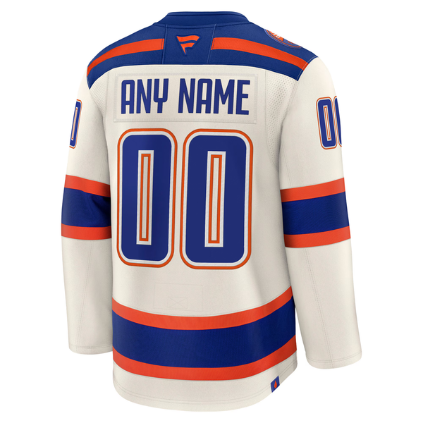 Customizable Edmonton Oilers 2025 Fanatics Premium Official Alternate ...