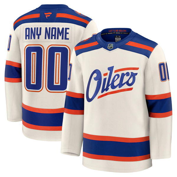 Customizable Edmonton Oilers 2025 Fanatics Premium Official Alternate ...